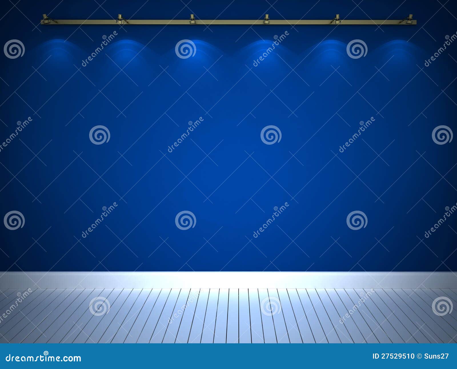 Illuminated Blue Wall, Background Stock Illustration - Illustration of ...