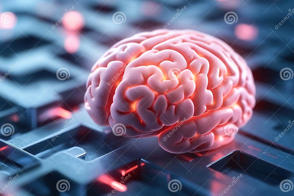 Illuminated Brain Maze Glowing Mnemonic Pathways for Memory Enhancement ...