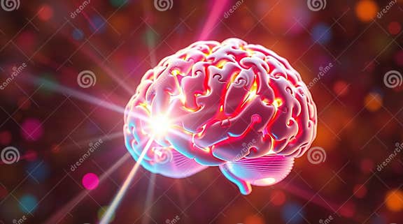 Illuminated Brain, Puzzle-like Structure, Glowing, Concept of ...