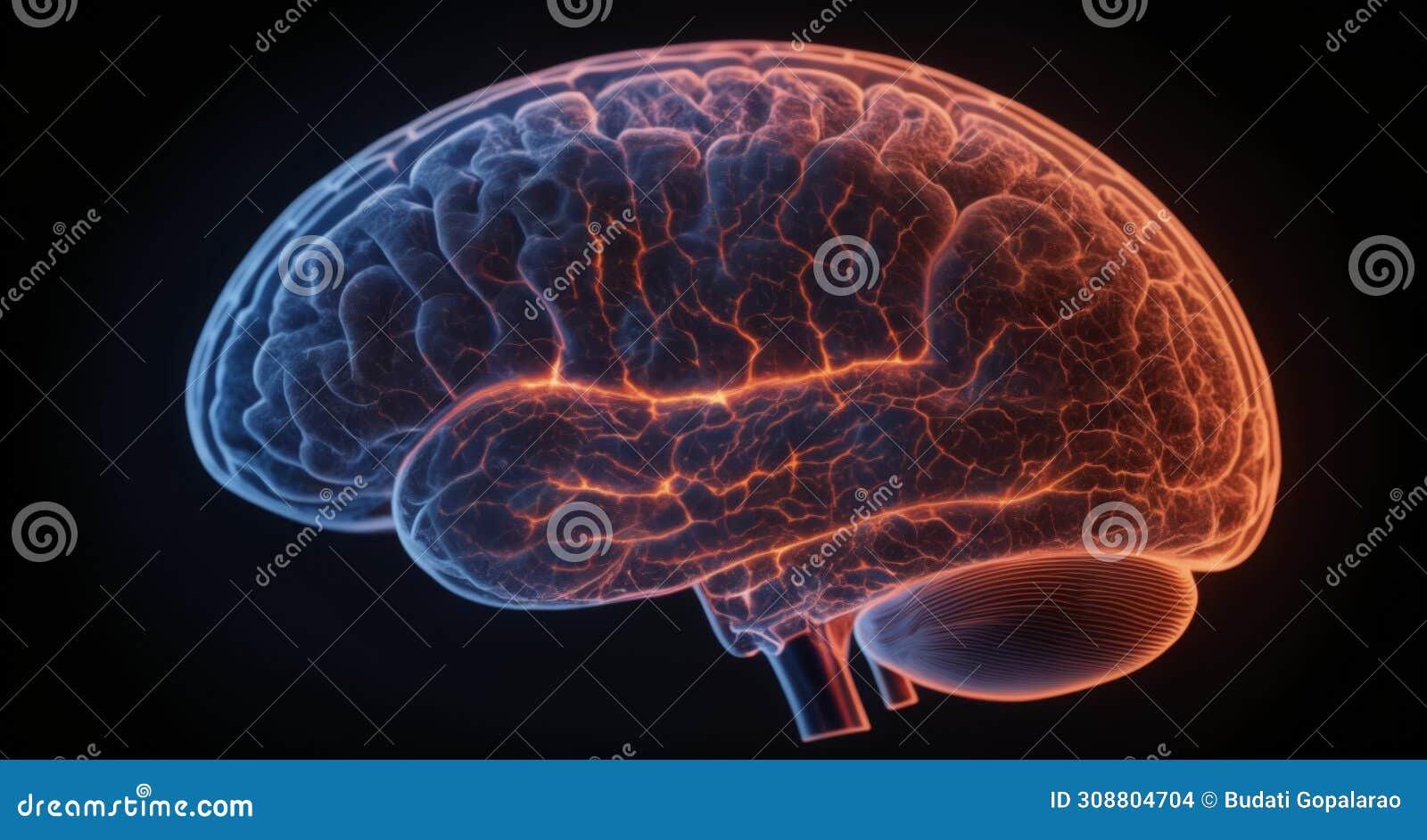 Illuminated Brain - a Visual Representation of Neural Activity Stock ... Illuminated Brain - a Visual Representation of Neural Activity Stock ...