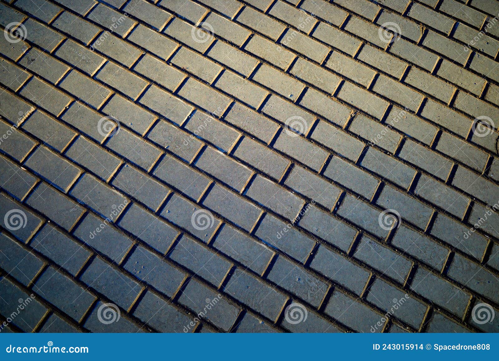 Illuminated Bricked Asphalt Texture Background Stock Photo - Image of ...