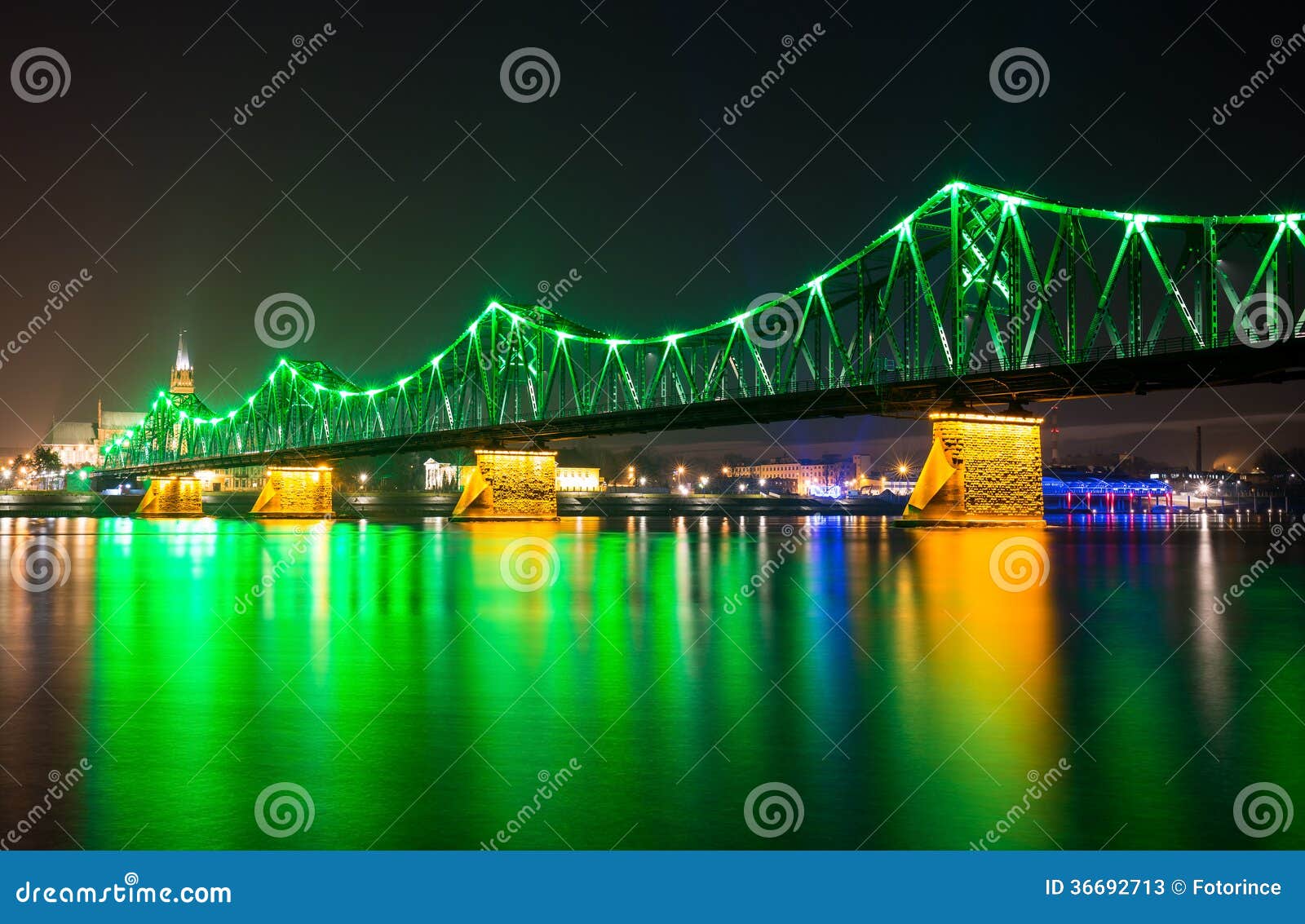 Illuminated bridge stock image. Image of illuminated - 36692713