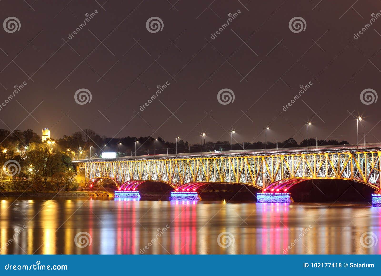 Bridge stock photo. Image of plock, poland, city, river - 102177418