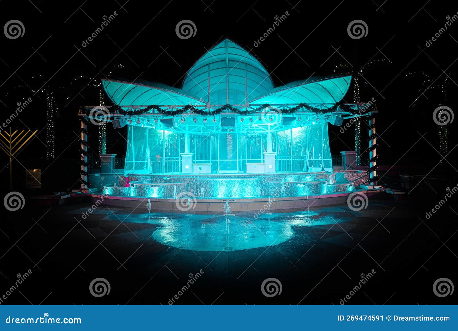 Illuminated Building in Jupiter Stock Image - Image of downtown ...