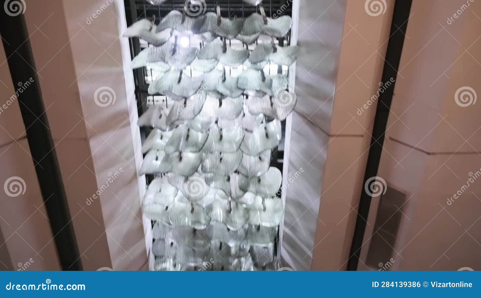 The Illuminated Ceiling of an Underground Metro Station Stock Footage ...