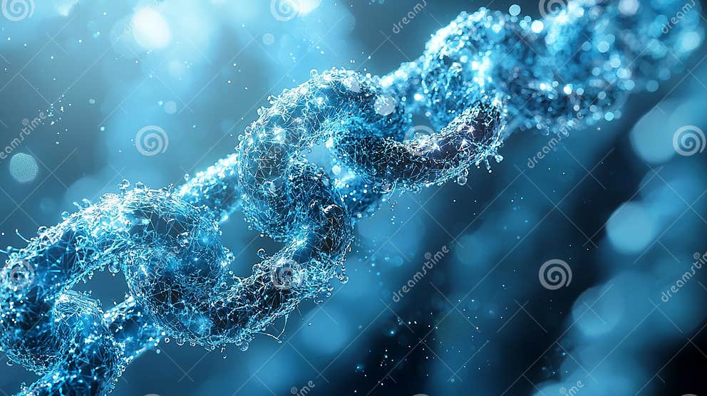 Illuminated Chainlink Symbol Surrounded Translucent Chains and Light ...