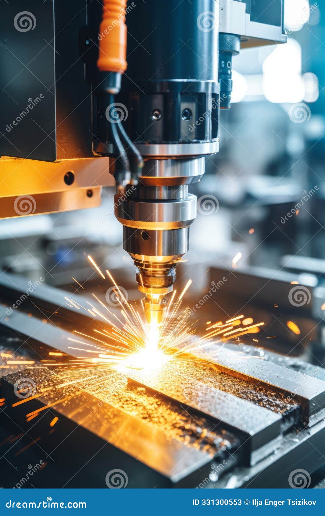 Illuminated Cnc Tool Holder with Assorted Specialized Tools Reflecting ...