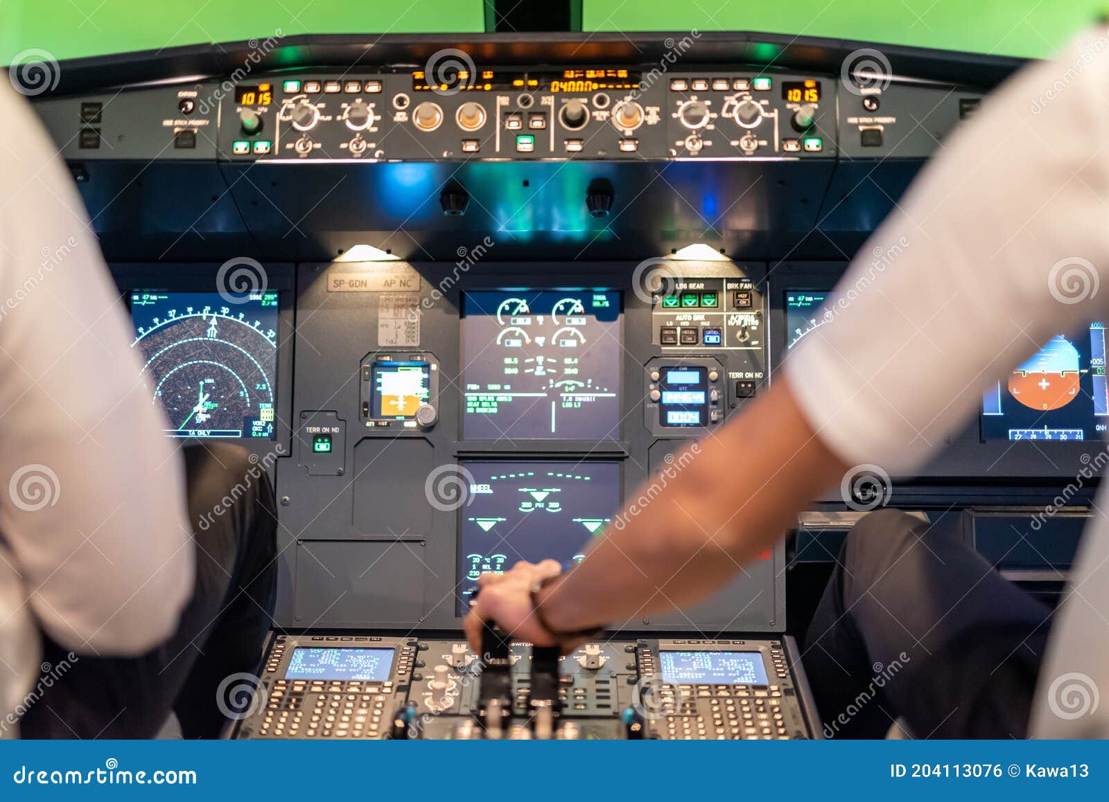 Illuminated Cockpit of Flight Simulator for the Training of the Pilots ...