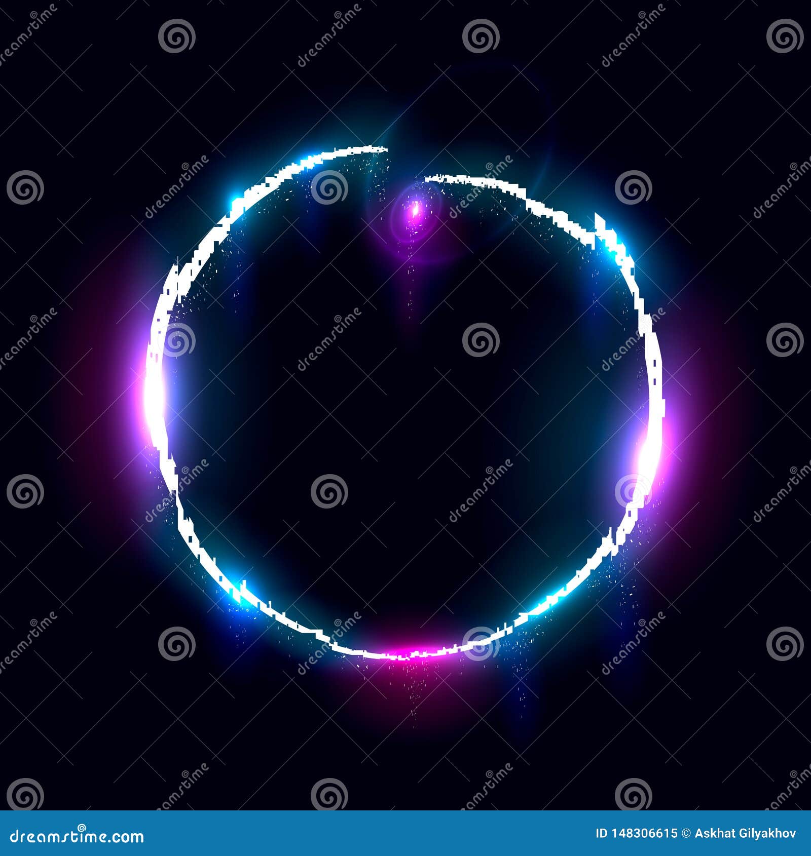 Illuminated Collapsing Circle, Design Element for Banner, Flyer, Card ...