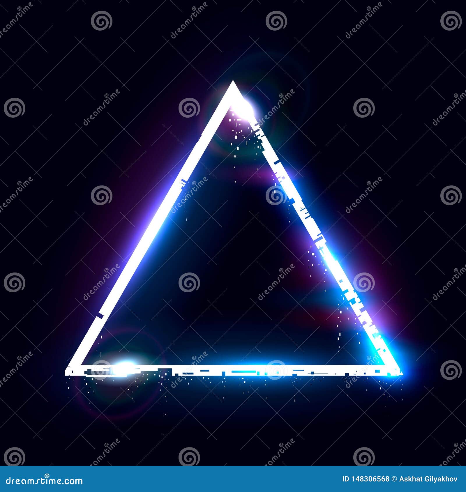 Illuminated Collapsing Triangle. Design Element for Banner, Flyer, Card ...