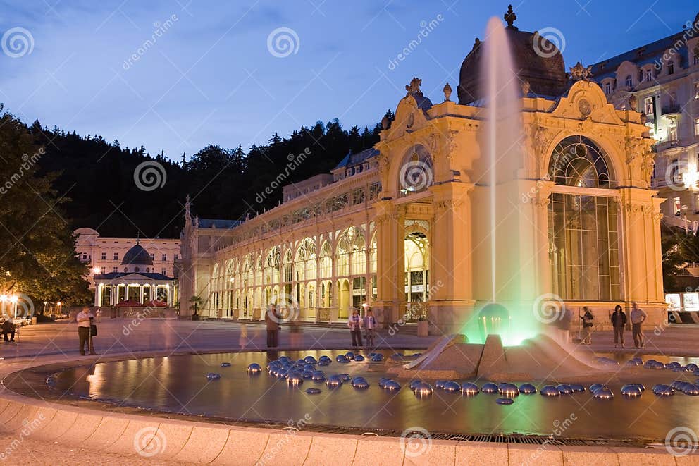 Illuminated colonnade stock image. Image of stream, city - 12242447