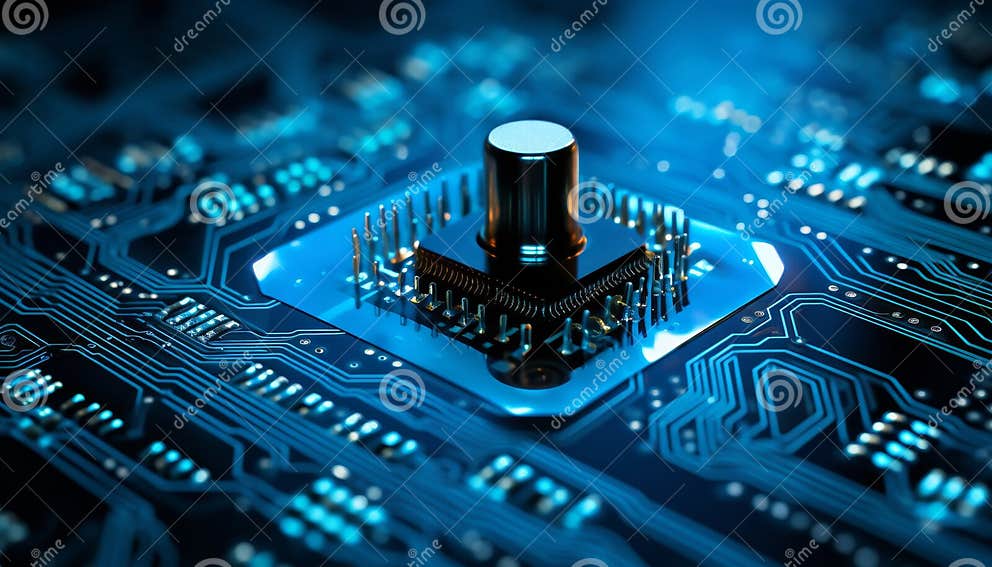 Illuminated Computer Chip Representing the Concept of Cyber Security ...