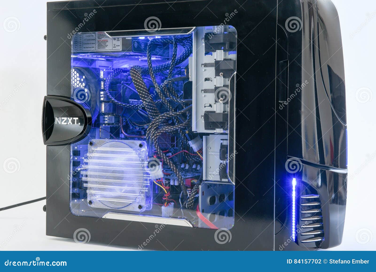 Illuminated Computer Hardware with a Look Inside the Box Editorial ...