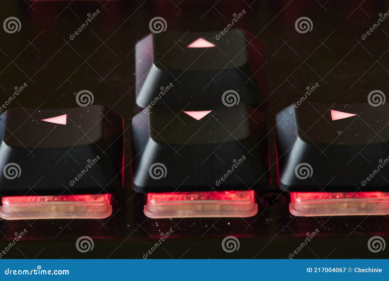 An Illuminated Computer Keyboard in the Dark Stock Image - Image of ...