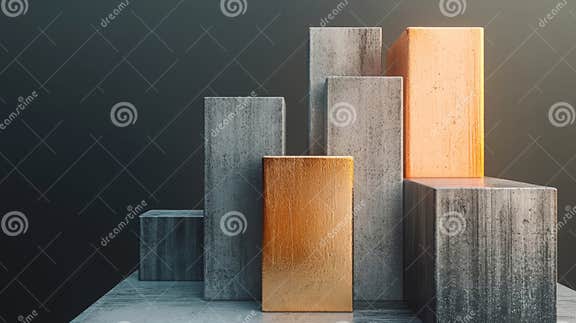Illuminated Concrete Blocks, a Study in Light, Shadow, and Industrial ...