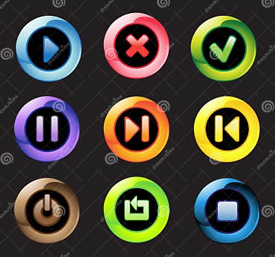 Illuminated Control Buttons Stock Vector - Illustration of color ...