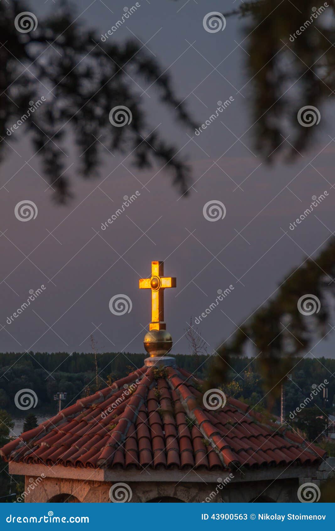 Illuminated Cross stock image. Image of tree, catholic - 43900563