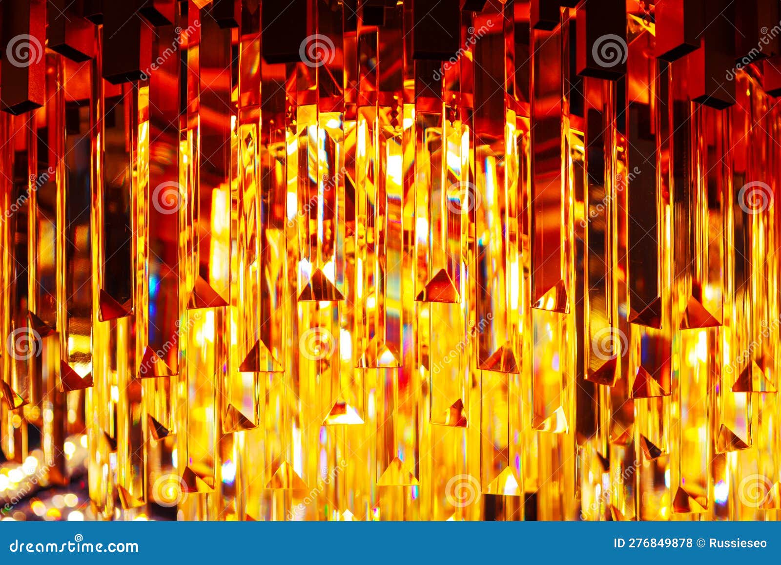 Illuminated crystal luster stock photo. Image of glass - 276849878