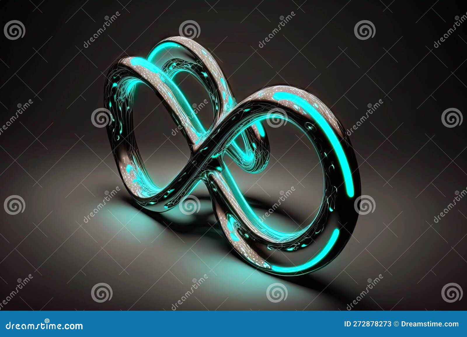 Illuminated 3d Render Neon Shape in Shape of Infinity Sign Isolated on ...