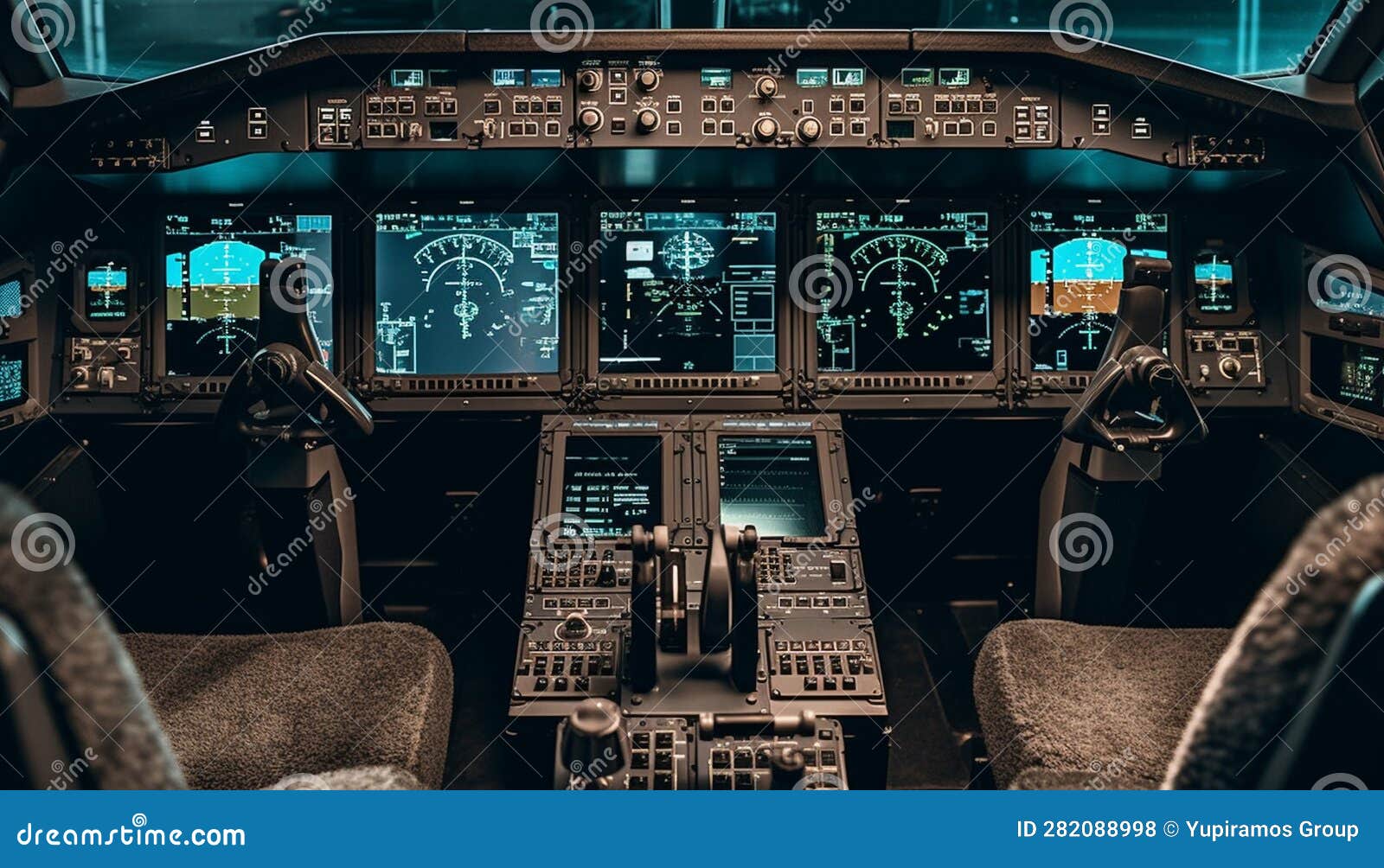 Illuminated Dashboard Controls Speed and Direction of Commercial ...