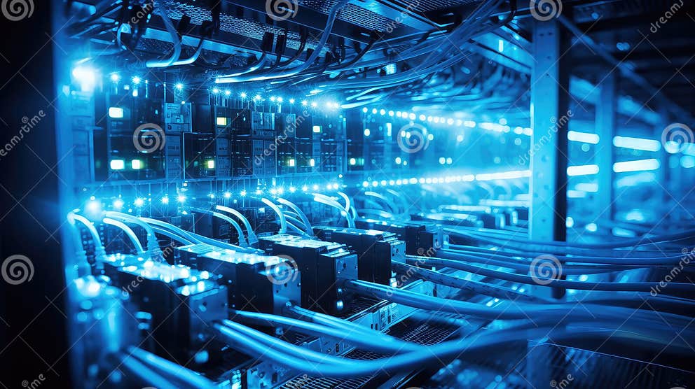 Illuminated Data Center Light Stock Illustration - Illustration of ...