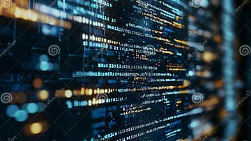 Illuminated Data Flow of Machine Learning and Large Language Models. Generative AI Stock ...