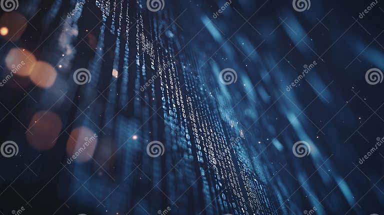 Illuminated Data Flow of Machine Learning and Large Language Models. Generative AI Stock ...