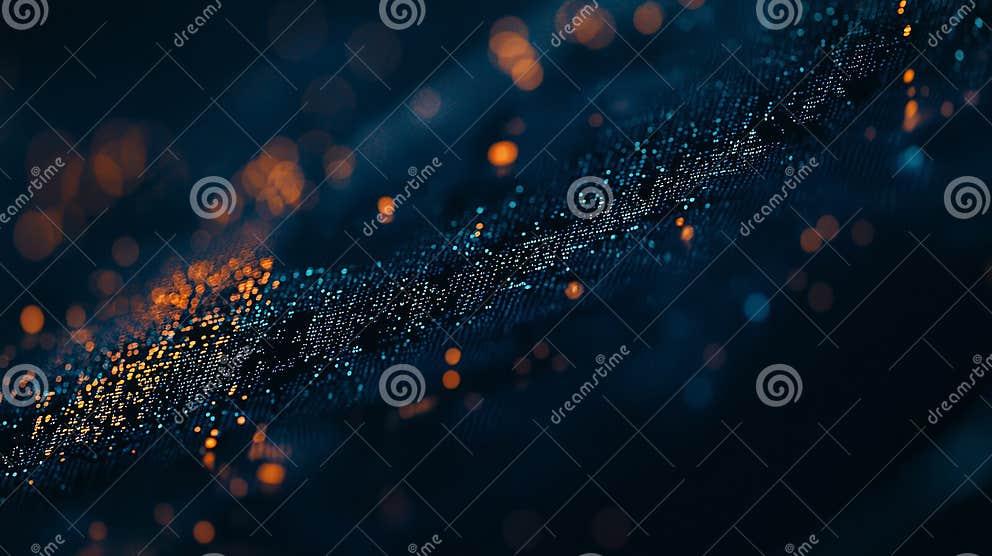 Illuminated Data Flow of Machine Learning and Large Language Models. Generative AI Stock ...