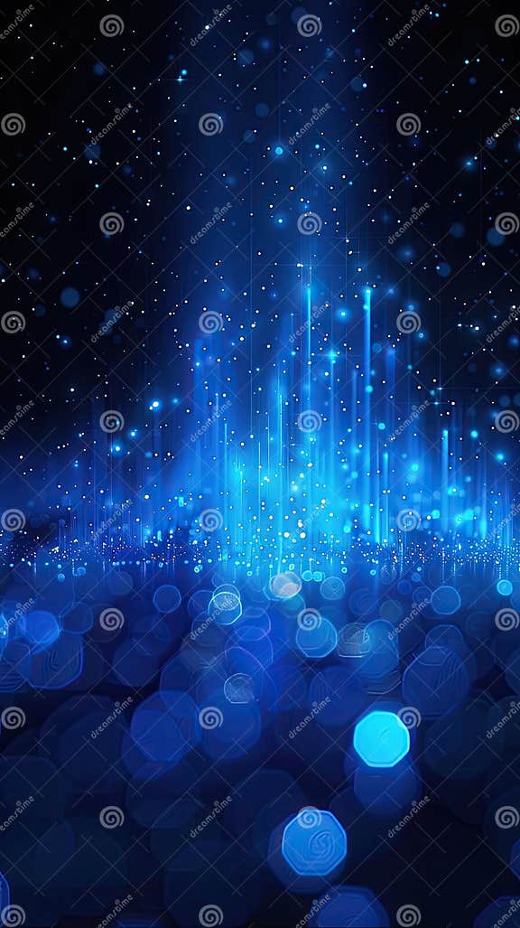 Illuminated Data Visualization Displaying Horizontal Light Columns ...