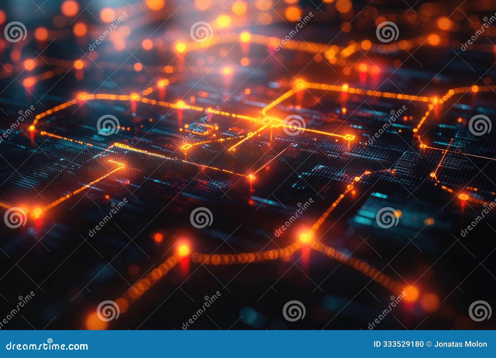 Illuminated Digital Organizational Chart Showcasing Team Structure in a ...