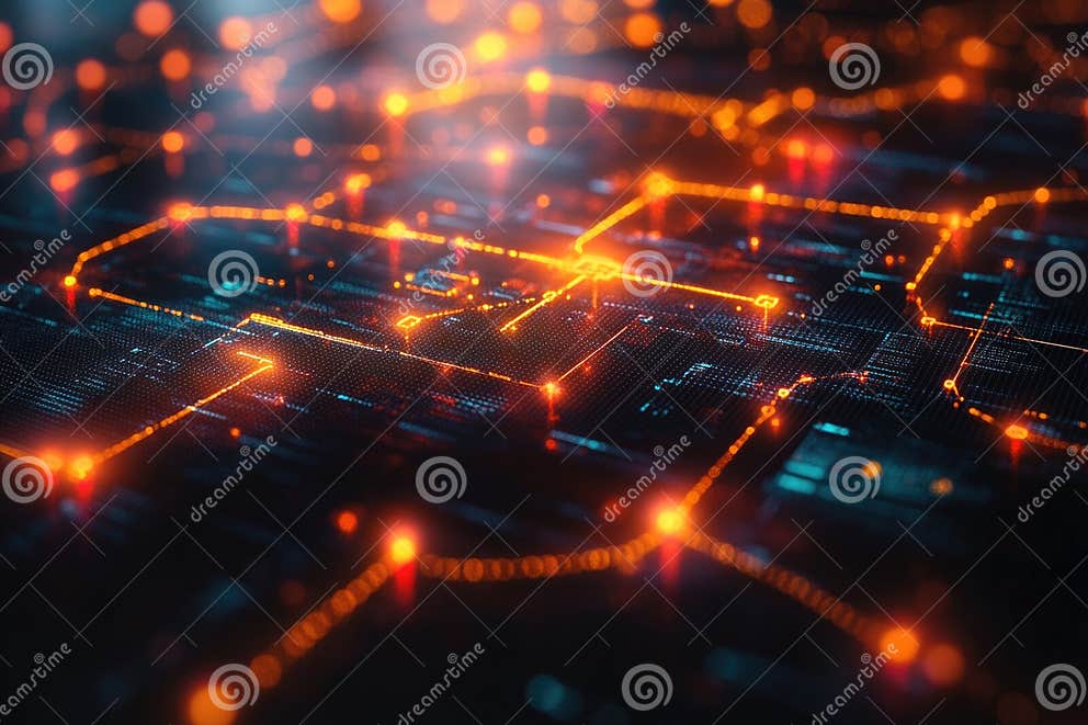 Illuminated Digital Organizational Chart Showcasing Team Structure in a ...