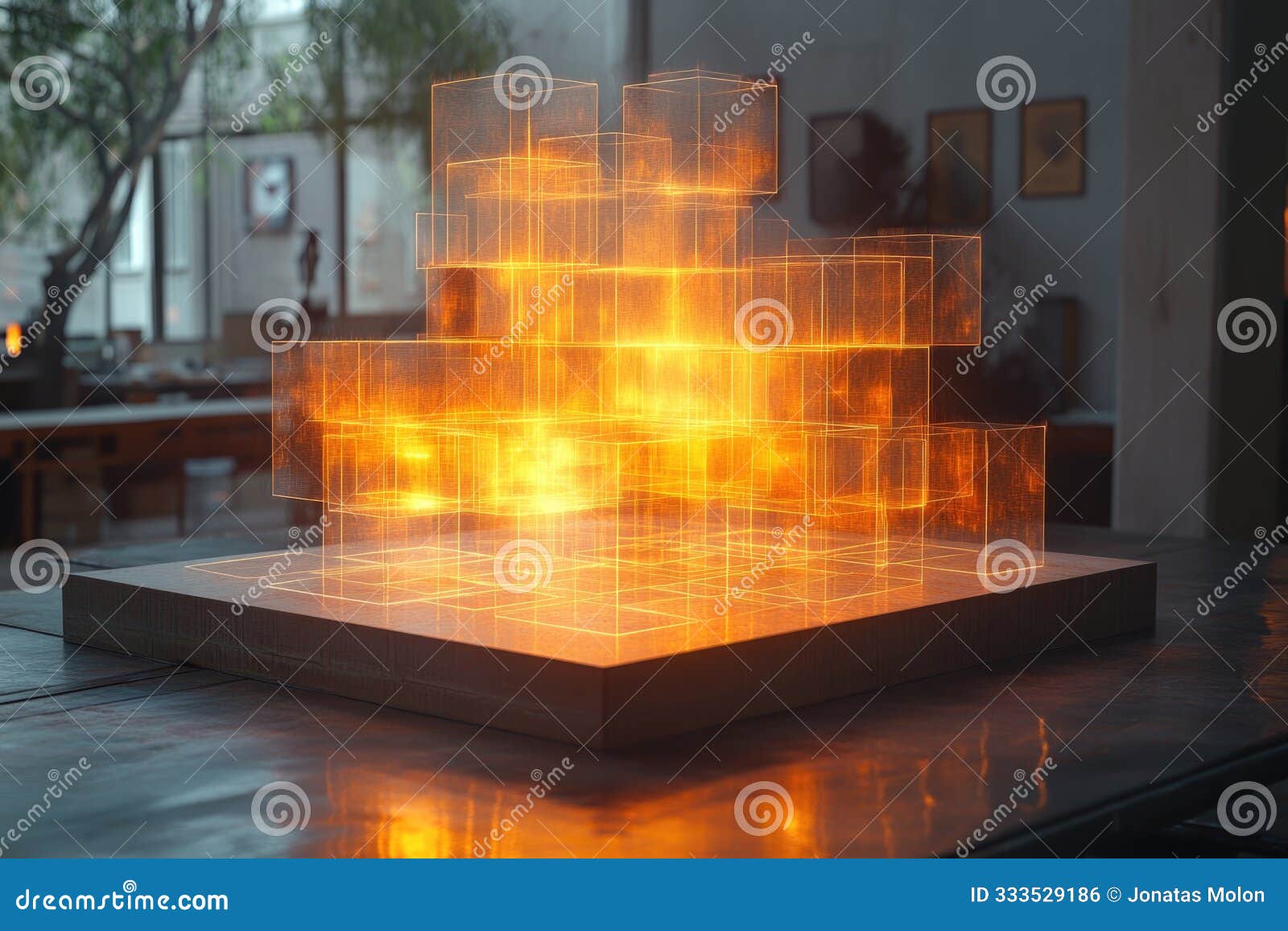 Illuminated Digital Organizational Chart Showcasing Team Structure in a ...