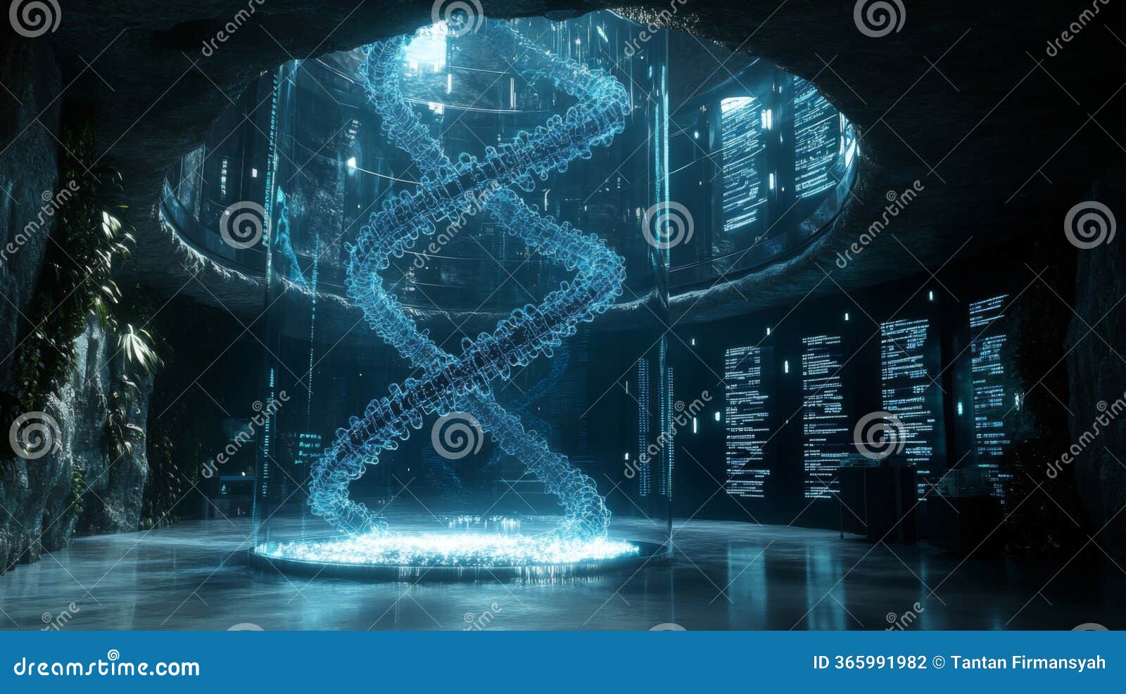 Futuristic Underground Escalator Tunnel With Modern Circular Lighting ...