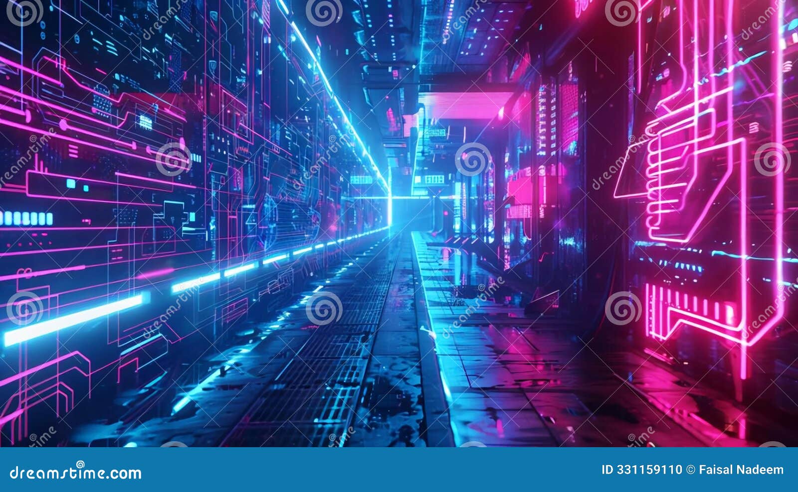 Illuminated by Dynamic Neon Effects, Unveiling Modern Cyber ...