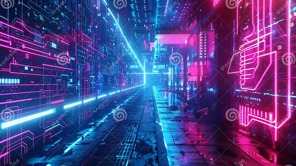 Illuminated by Dynamic Neon Effects, Unveiling Modern Cyber ...