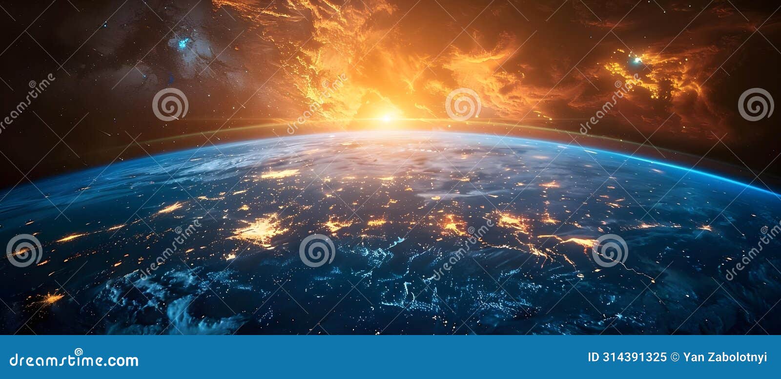 Illuminated Earth: a Symbol of Unity and Conservation. Concept Earth ...