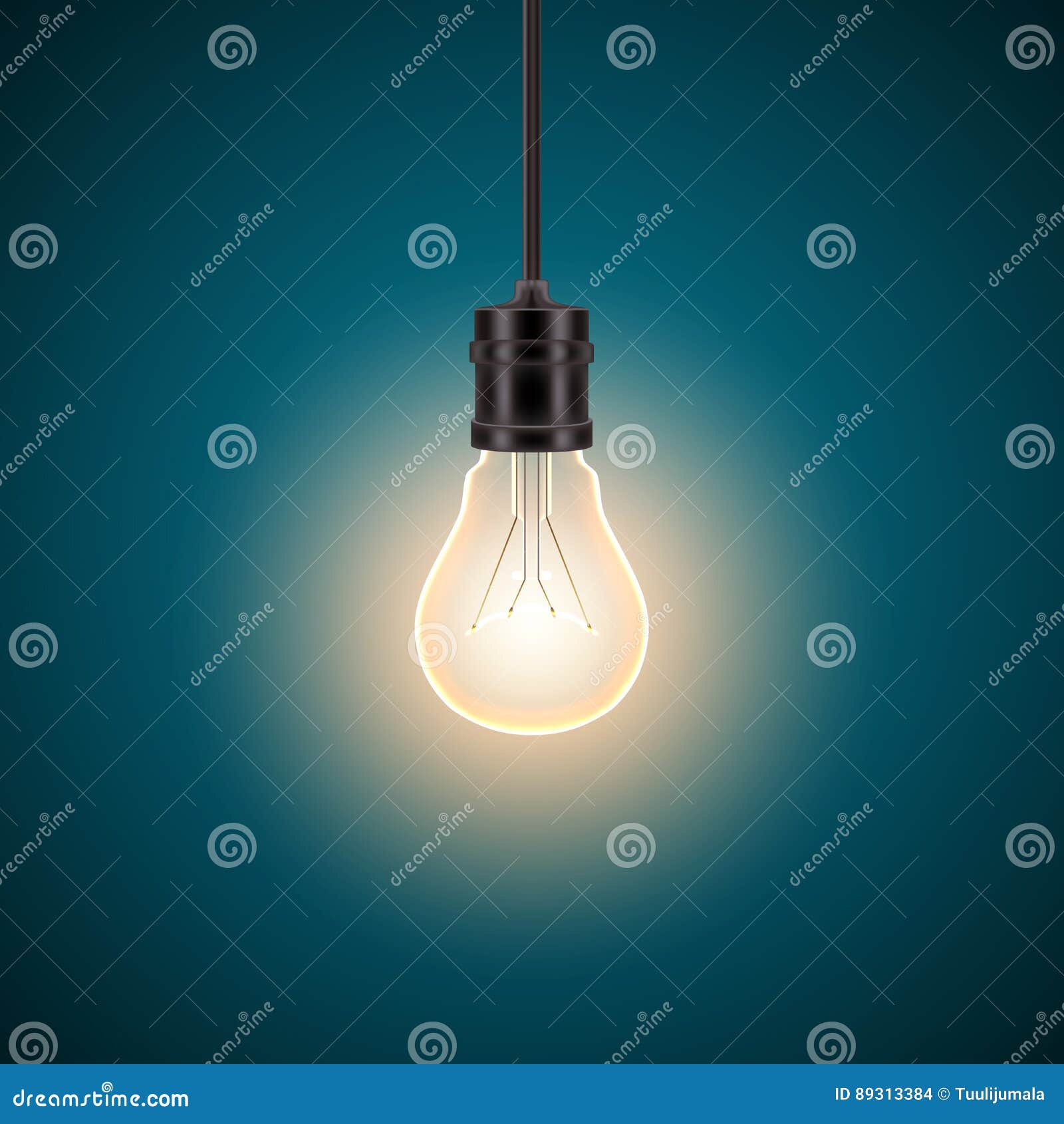 Illuminated Electric Bulbs Background. Stock Vector - Illustration of ...