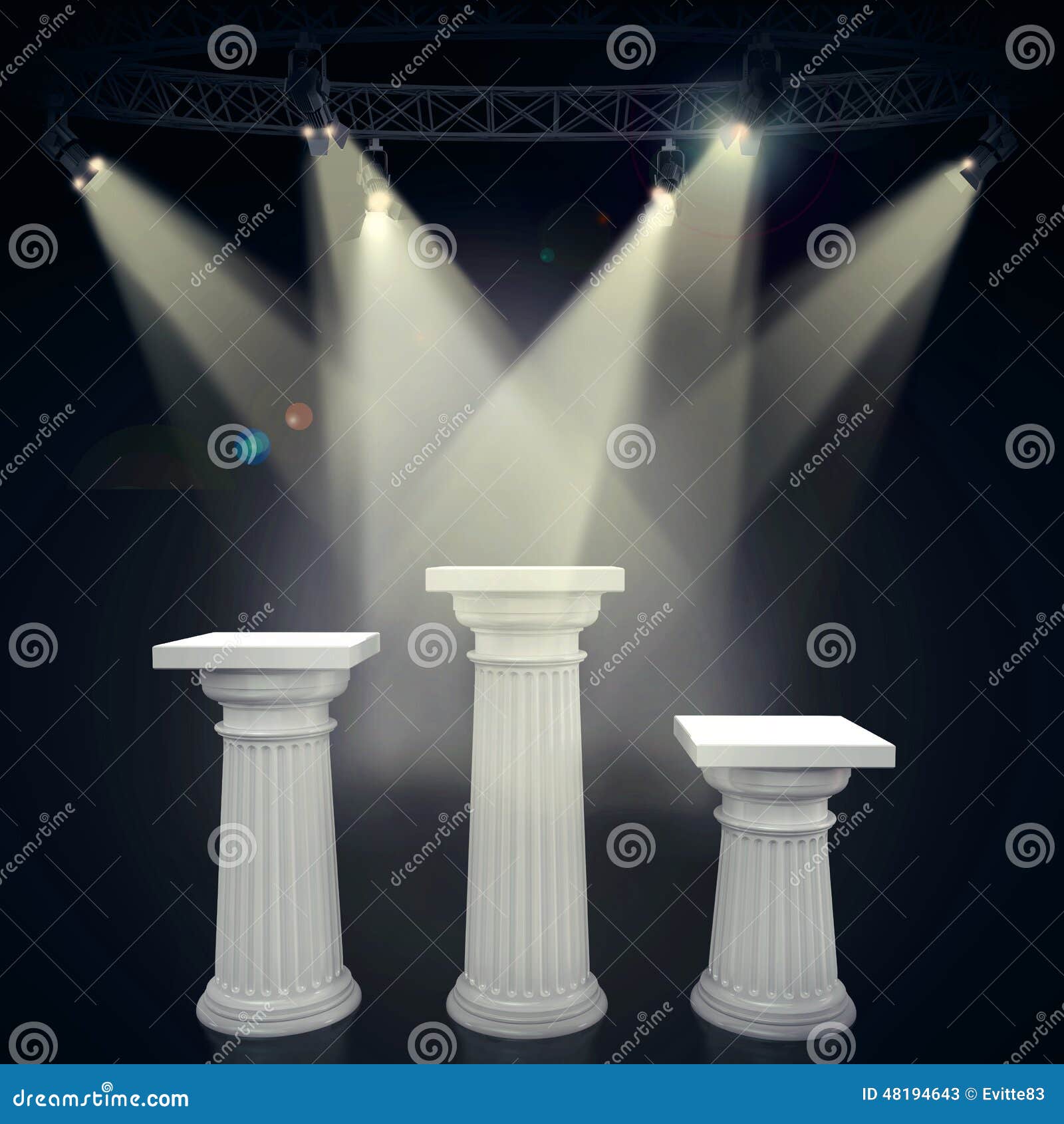Illuminated Empty Stage Podiums for Award Ceremony Stock Image - Image ...