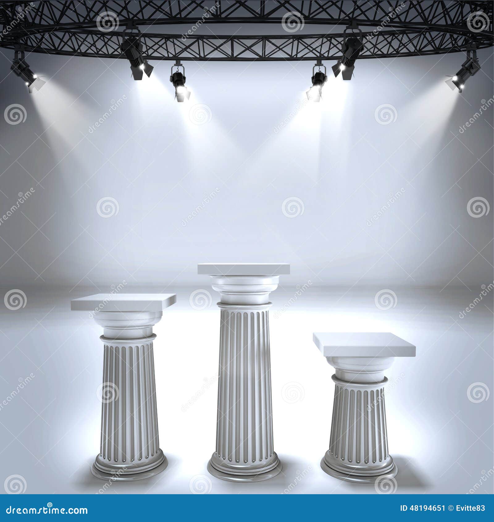 Illuminated Empty Stage Podiums for Award Ceremony Stock Image - Image ...