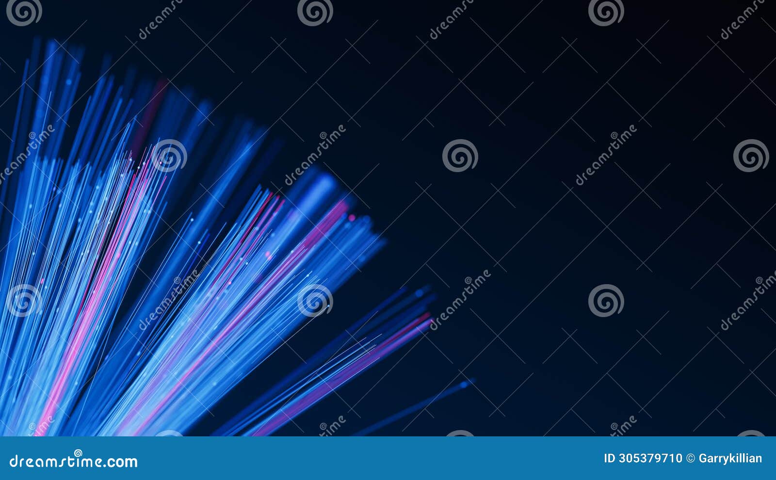 Illuminated Fiber Optic Cables Glowing Internet Data Streams Digital