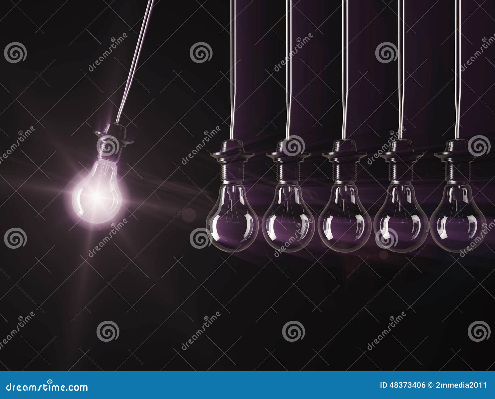 Illuminated Fluorescent Light Bulb Stock Photo - Image of electricity ...