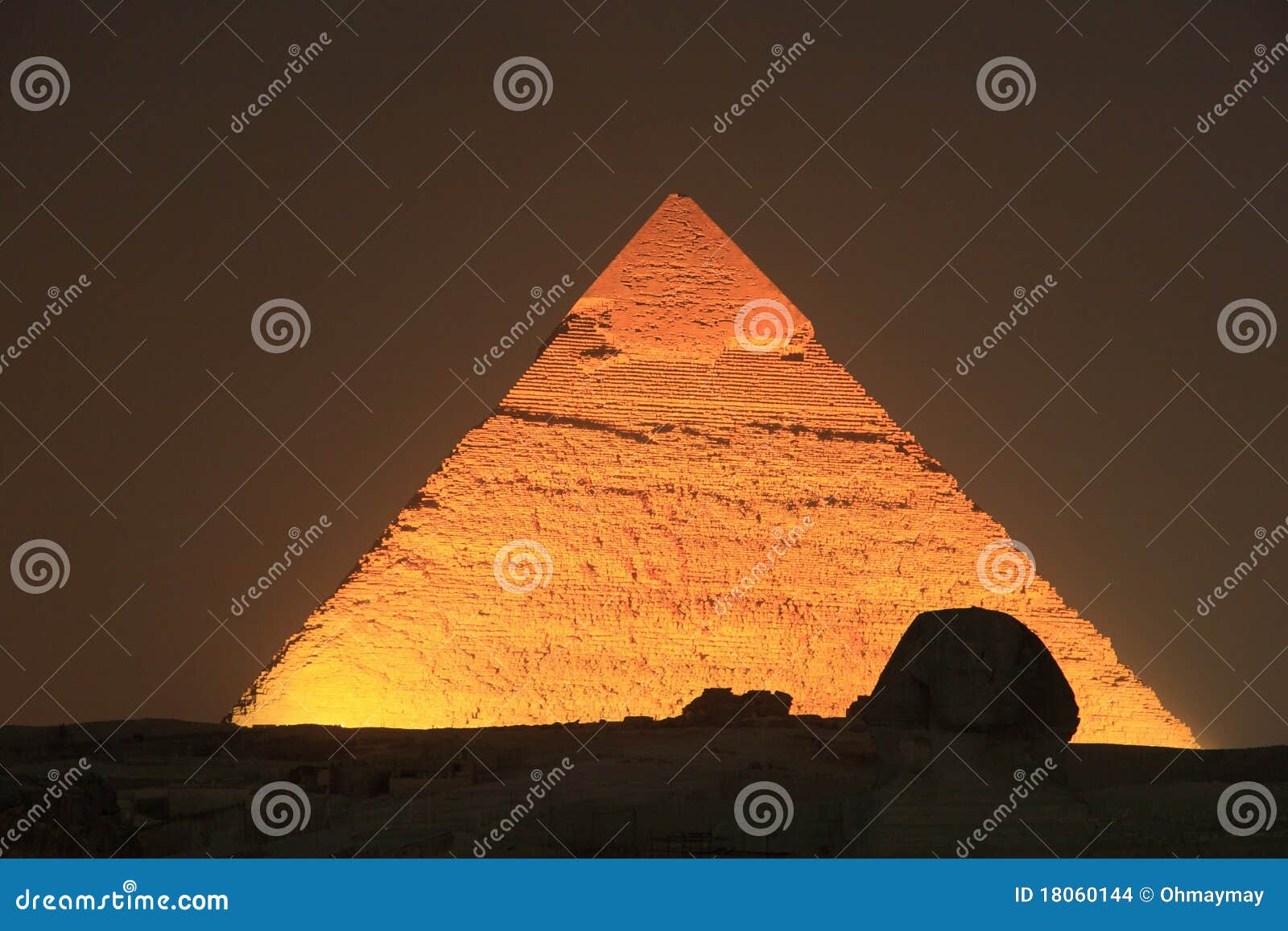 Illuminated Giza Pyramid, Egypt Stock Photo - Image of egypt, mausoleum ...