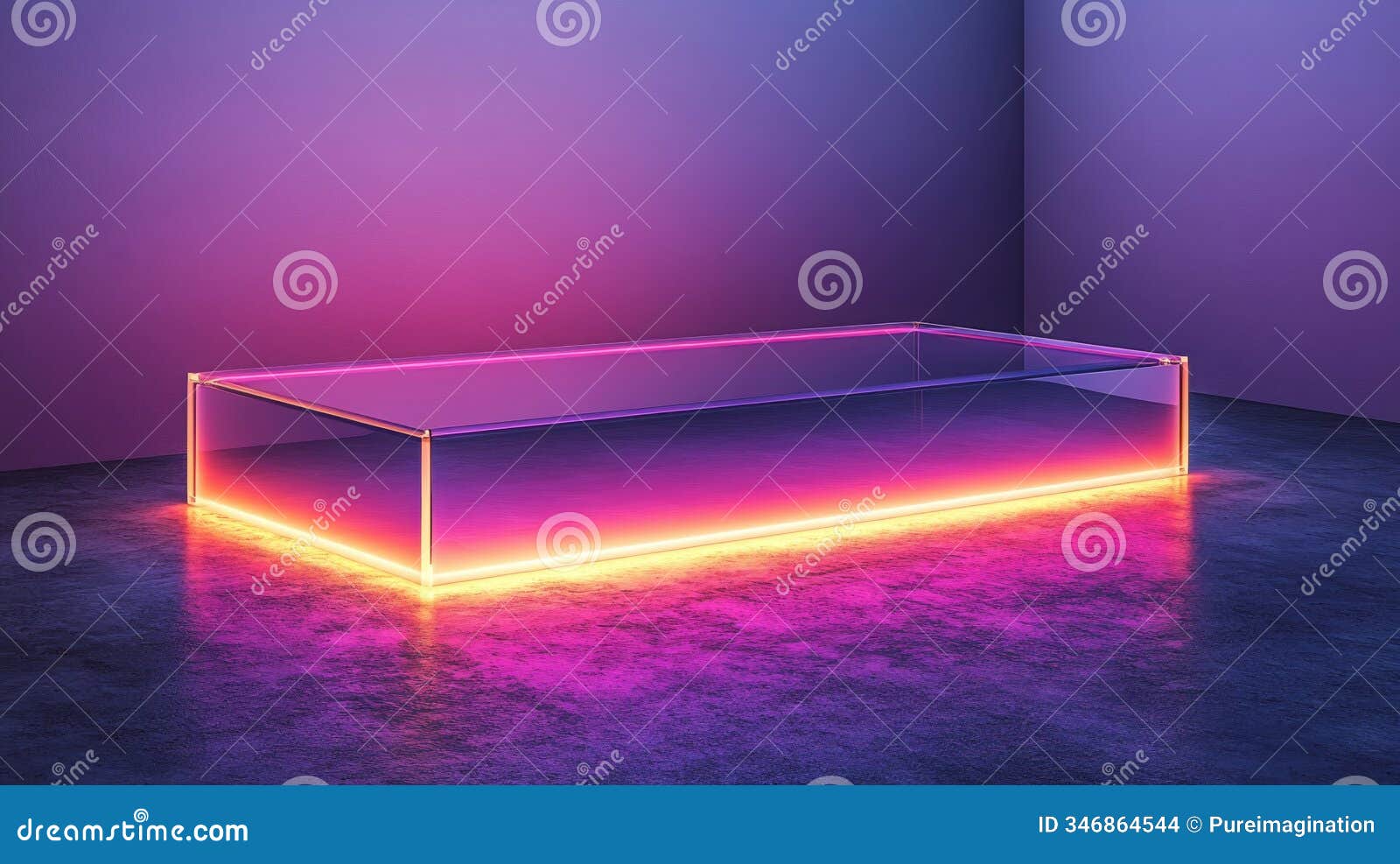 Neon Display Timepiece Isolated On Transparent Background. Royalty-Free ...