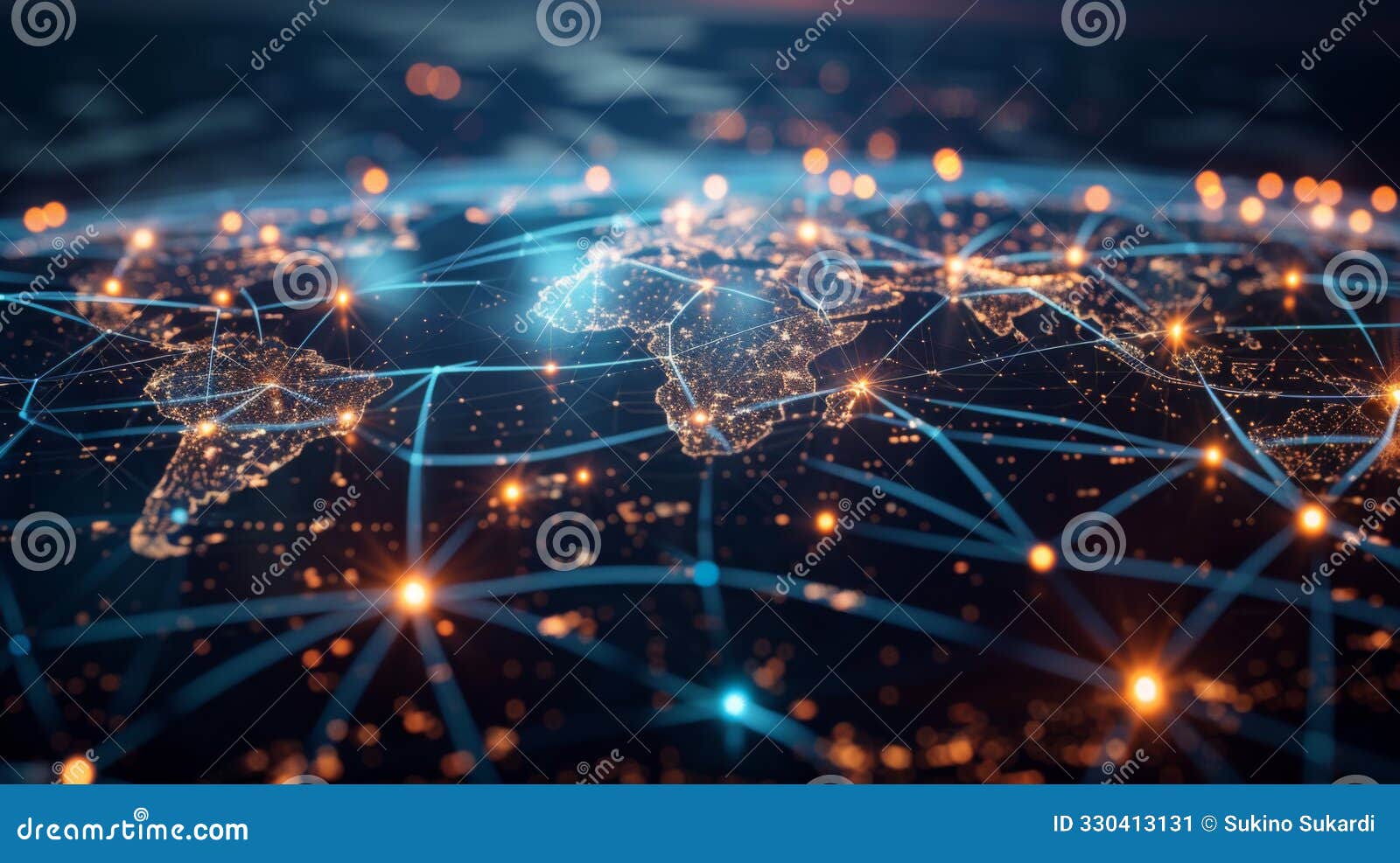 Illuminated Globe with Interconnected Network Lines Stock Image - Image ...