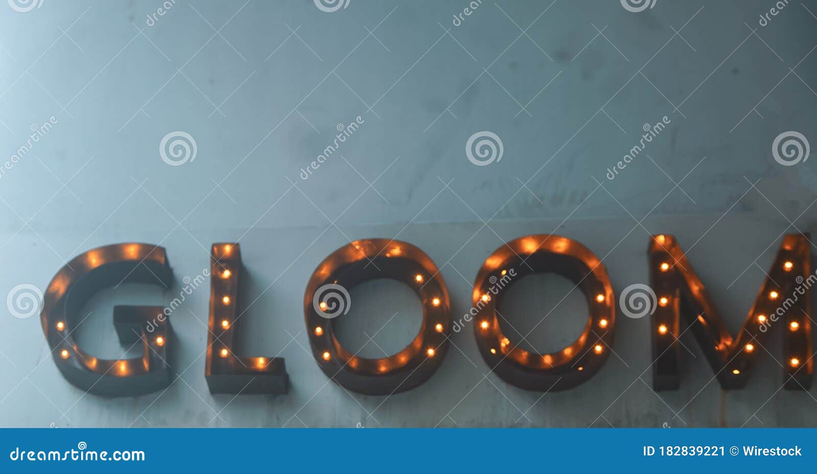Illuminated Gloom Sign With Neon Letters Editorial Photo ...