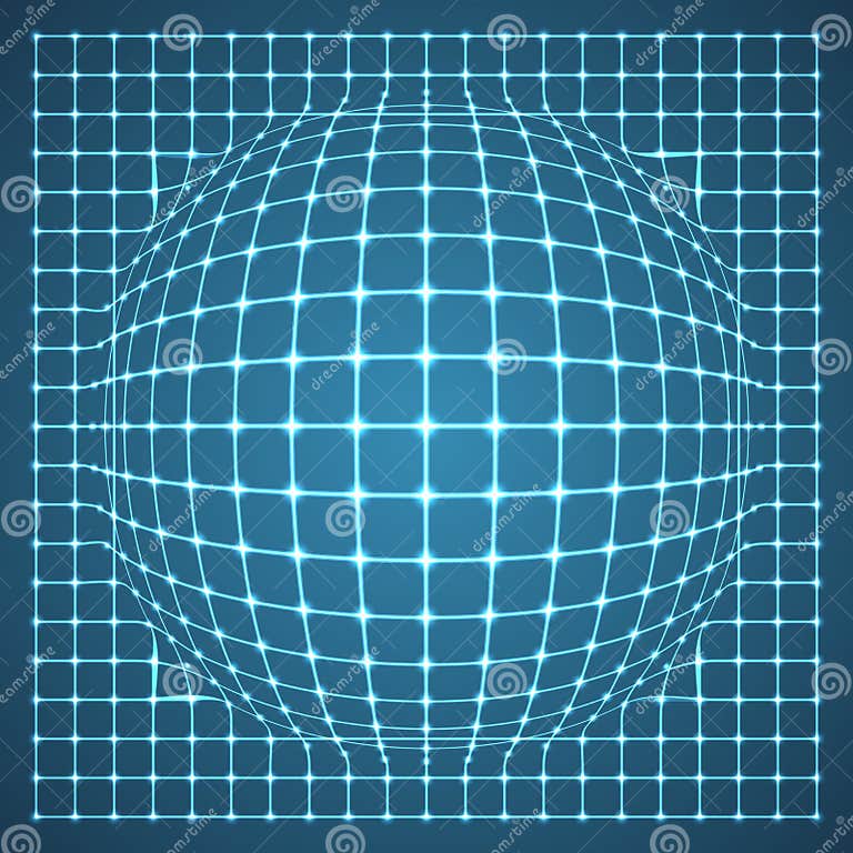 Illuminated Grid Sphere. stock vector. Illustration of effect - 32991580