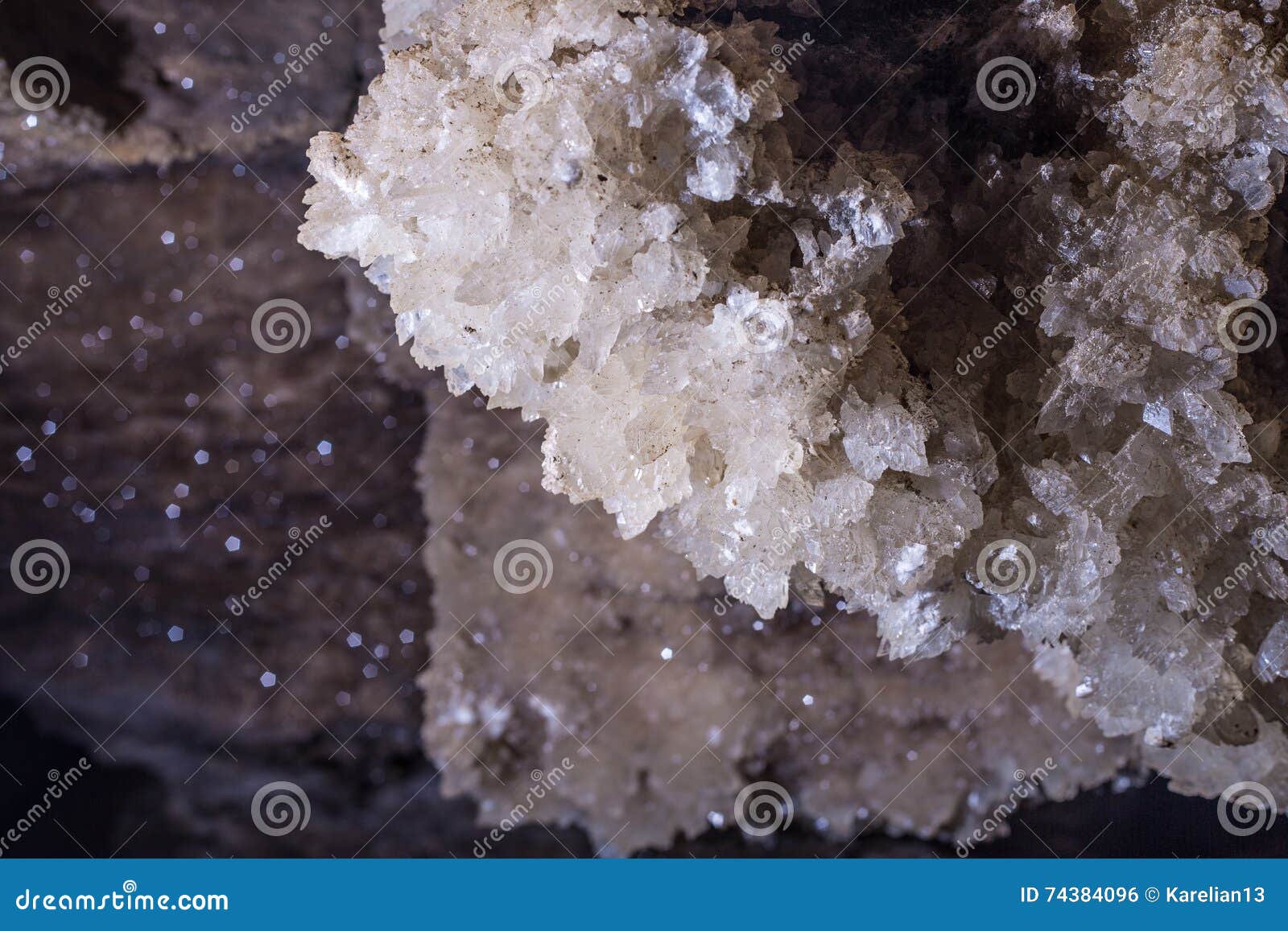 Illuminated Gypsum Crystals Stock Photo - Image of close, diamond: 74384096