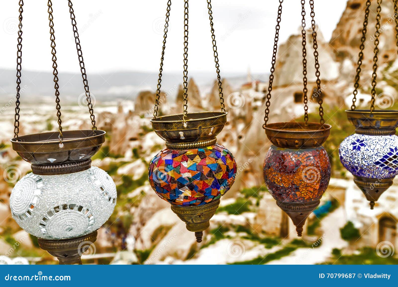 Illuminated Hanging Colorful Arabic Lamps Stock Image - Image of ...