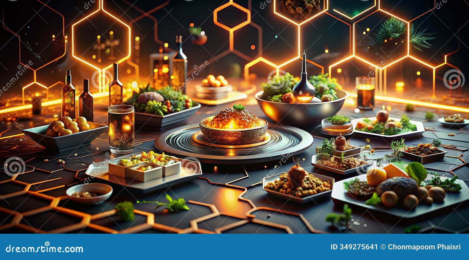 Illuminated Hexagonal Blockchain Circuits a Modern Design Showcasing ...