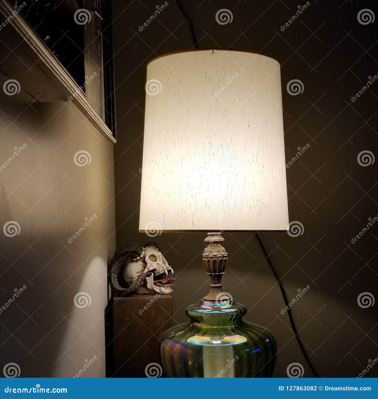 Lamp Light Decor Demon Skull Stock Photo - Image of illuminated, light ...